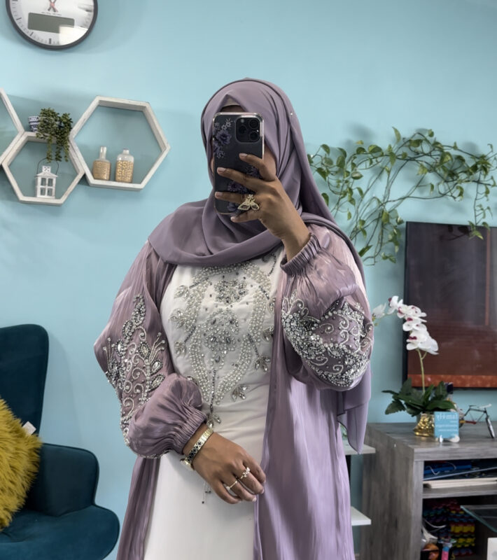 Crystal Embellished Luxury Organza Abaya/ Party Abaya/ Dubai Abaya ...